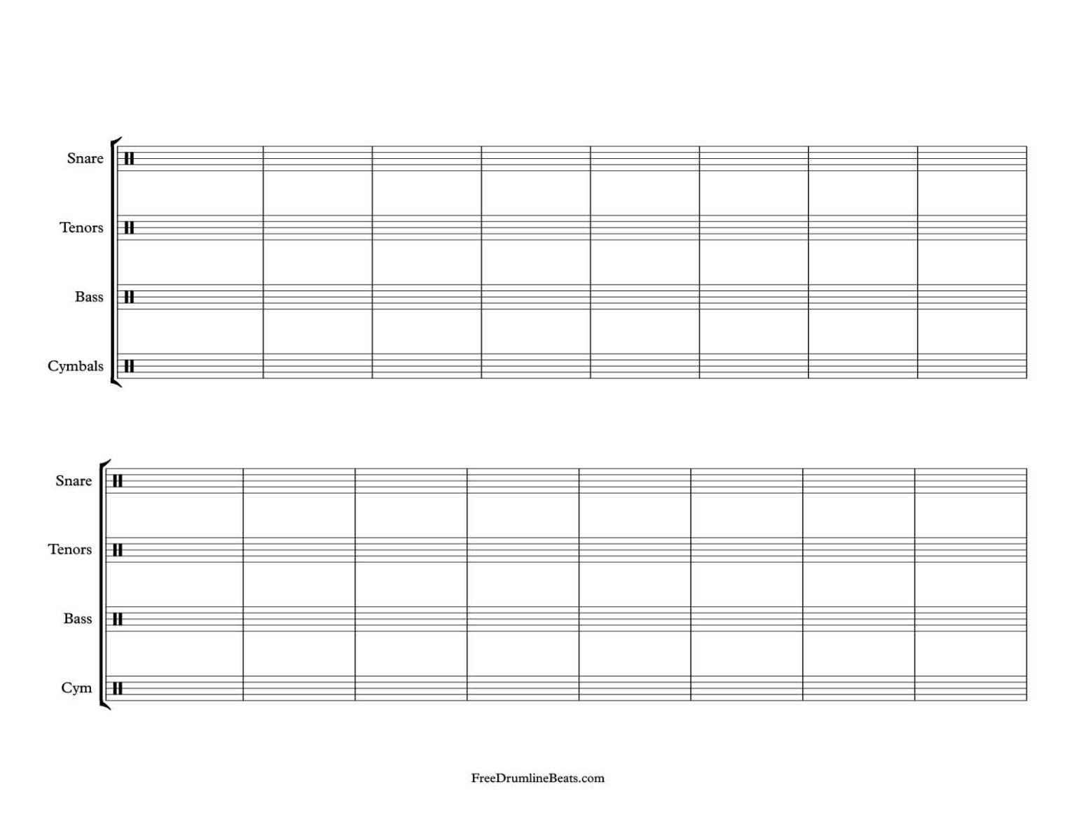 Blank Drumline Sheet Music: 30+ FREE Download & Print Templates - Free ...