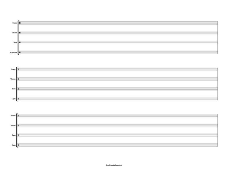 Blank Drumline Sheet Music: 30+ FREE Download & Print Templates - Free ...