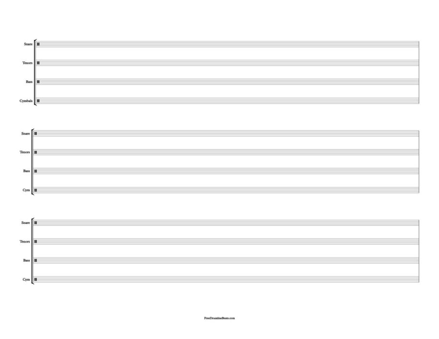 Blank Drumline Sheet Music: 30+ FREE Download & Print Templates - Free ...
