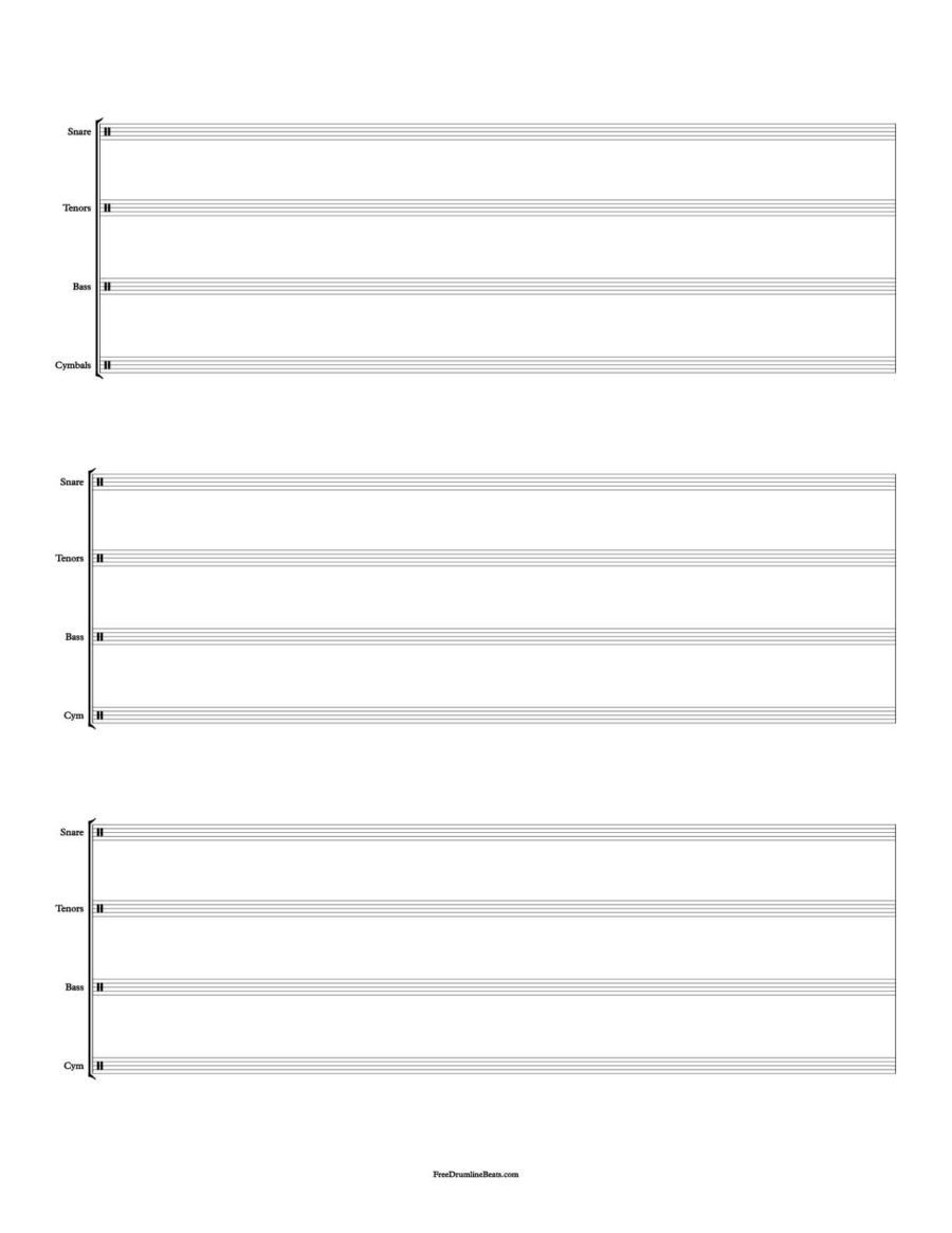 Blank Drumline Sheet Music: 30+ FREE Download & Print Templates - Free ...