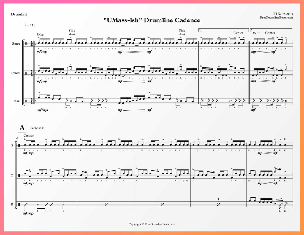 UMass-ish (2009) - Free Drumline Cadence