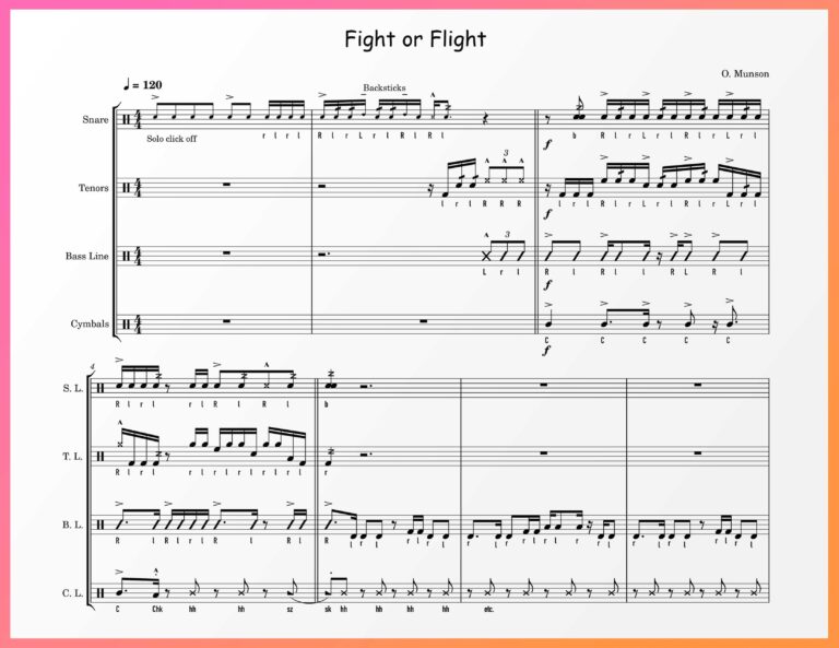 Fight or Flight - Free Drumline Cadence