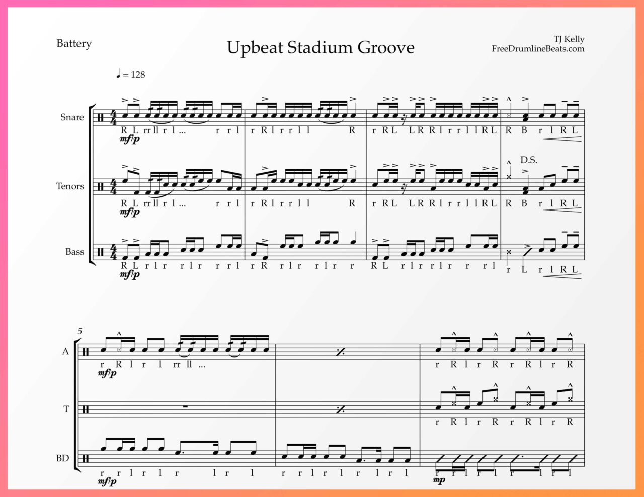 Upbeat Stadium Groove: Free Drumline Stands & Pep Rally Jam